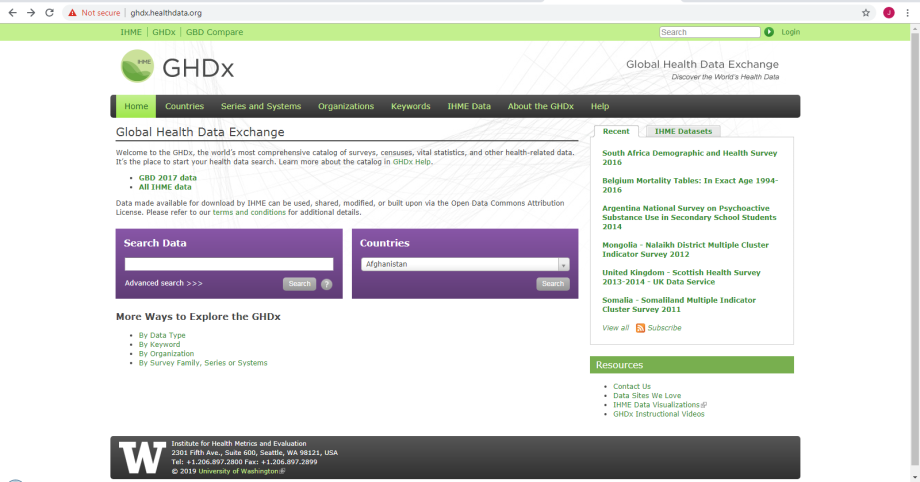 Global Health Data Exchange (GHDx) | Western Michigan University